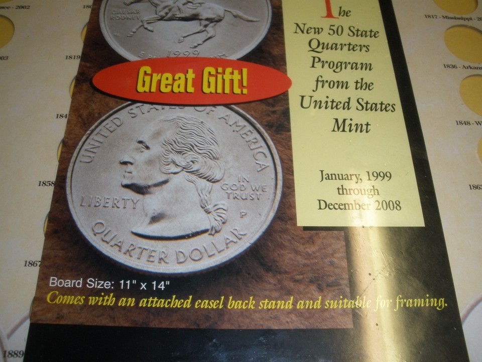 NEW United States Quarters 50 Commemorative Quarter Collection stand up ...