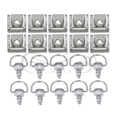 10Pc Motorcycle 15mm Chrome Quick Release D-ring 1/4 Turn Race Fairing ...