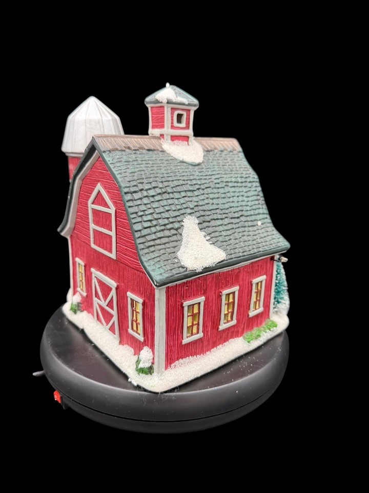 St. Nicholas Square Tree Farm Barn Illuminated Hand Painted Christmas ...