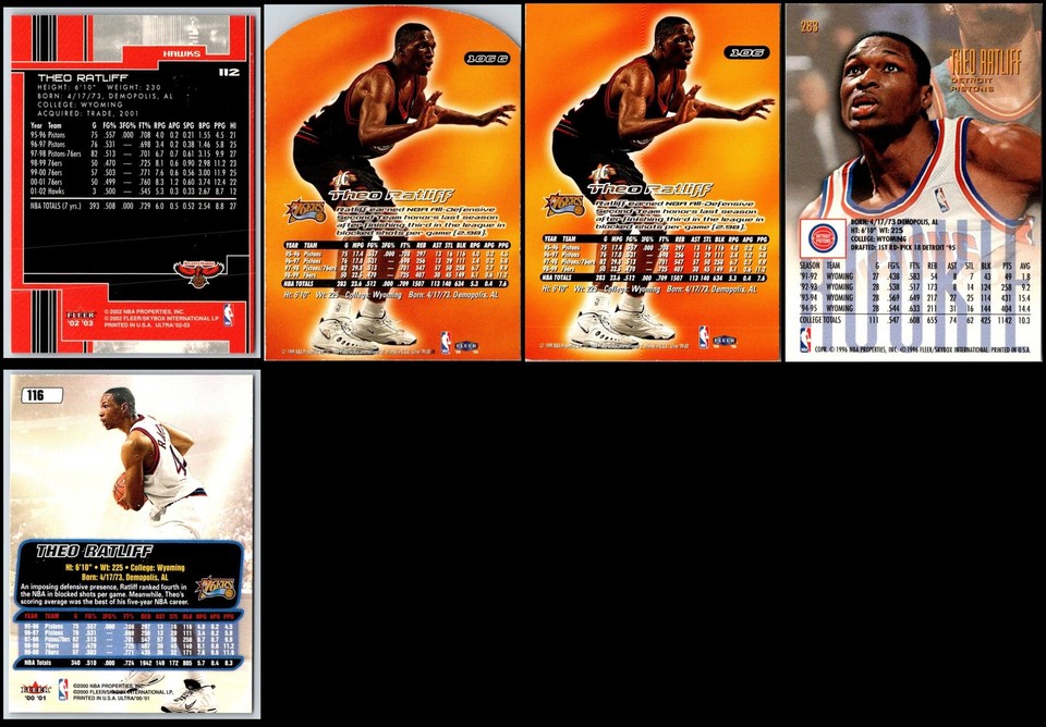 Ultra Theo Ratliff (5) Card Lot - RARE TREASURE | eBay