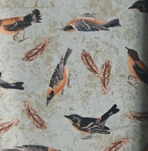 Fabric - Birds & Feathers Ching Han David Textiles Light Blue ...