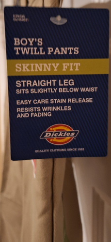 Boys Dickies Khaki Pants Double Knee Flex Skinny Straight 5 Pocket Size ...