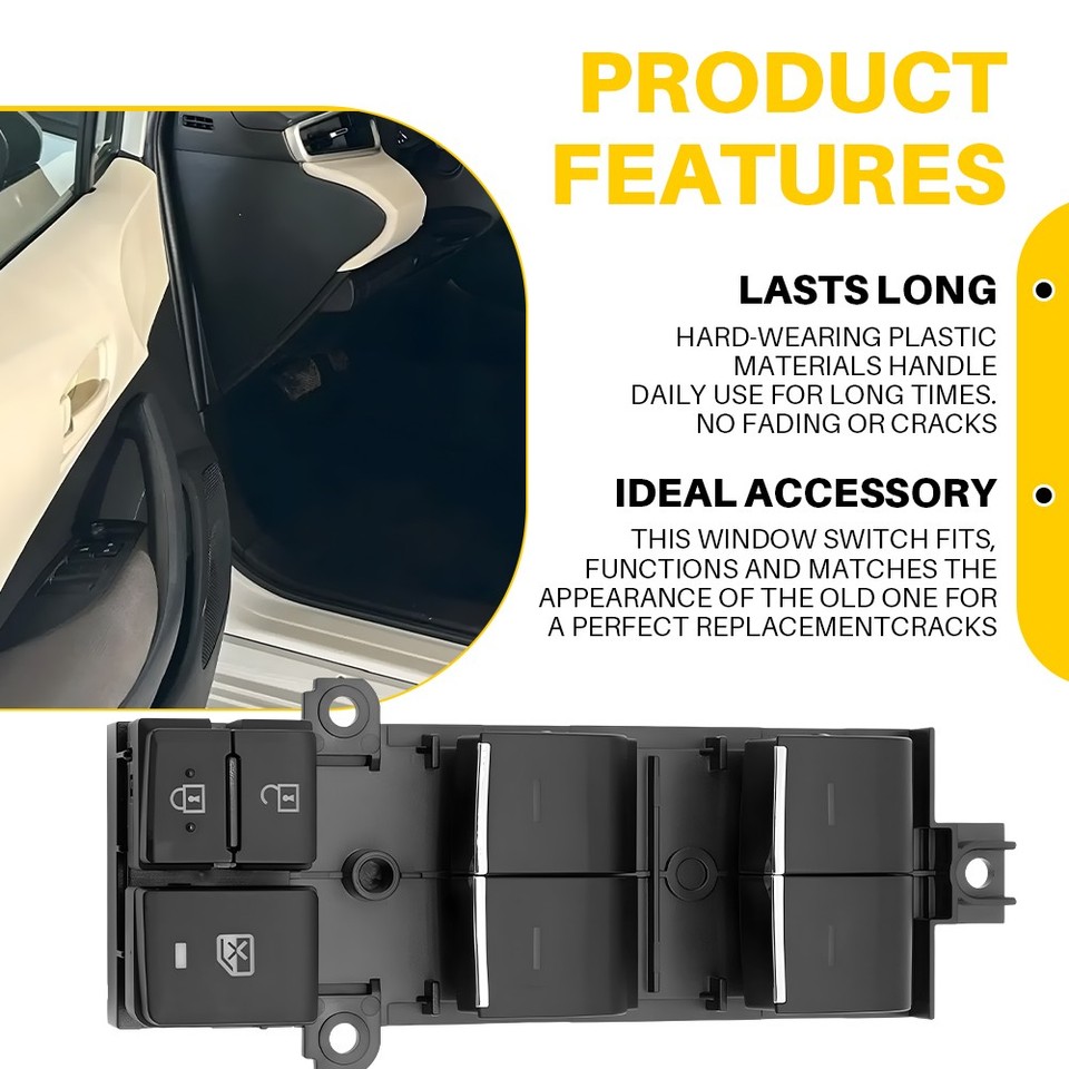 1X Black Window Switch Front Left Driver For Toyota Corolla 2020 2021 ...