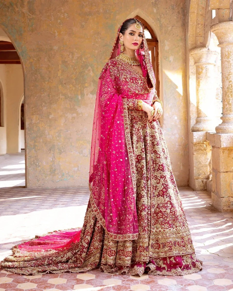Pink Pakistani Bridal Lehenga