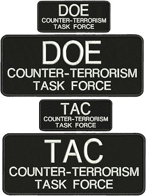"DOE+ TAC counter-terrorism task force" embroidery patches 4 X 10 and ...