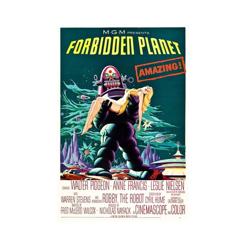 Forbidden Planet, Film Poster, 100% Cotton Art Paper, 12" x 18" | eBay