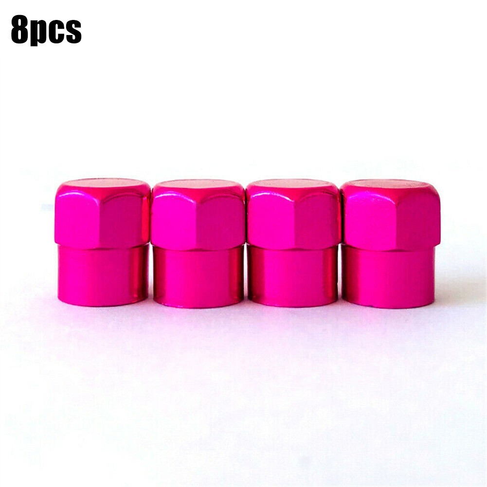 8PCS Stylish Aluminum Metal Car Tire Wheel Valve Stem Cap Tyre Air Dust ...