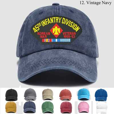 Embroidered Hat US Army 45th Infantry Division Korean Veteran, Veteran ...