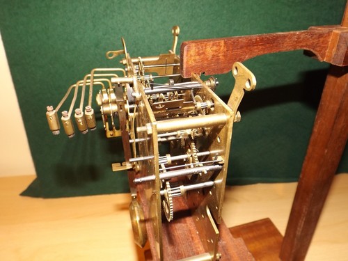 Clock repairers movement test stand Fusse, wall, Westminster French ...