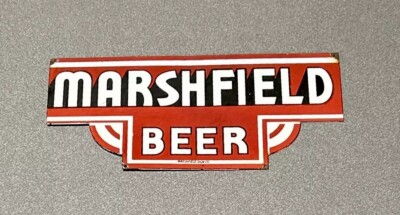 VINTAGE MARSHFIELD BEER ALCOHOL PORCELAIN SIGN CAR GAS AUTO OIL | eBay
