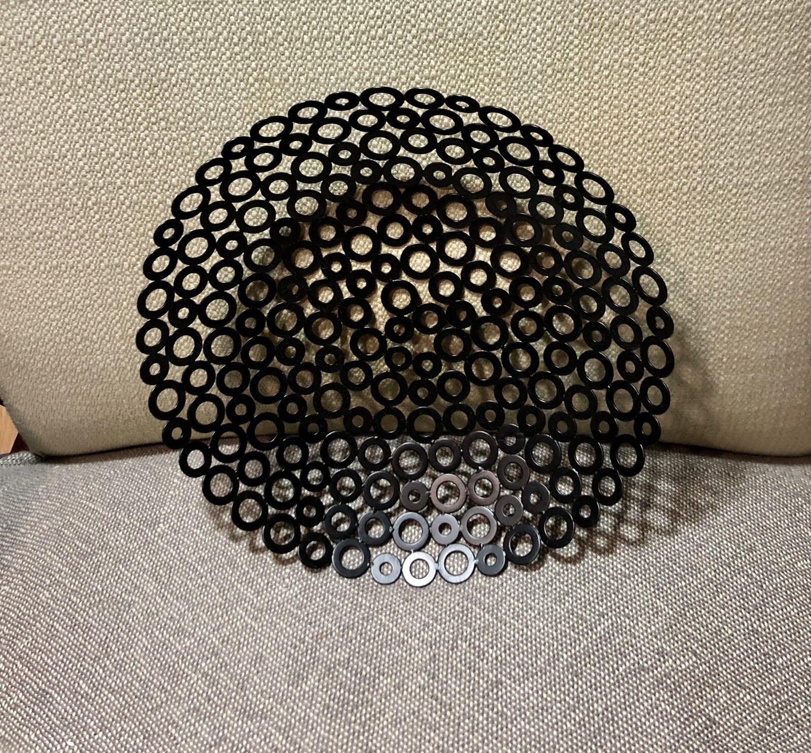 Round welded metal washers 11" bowl decorative display black | eBay
