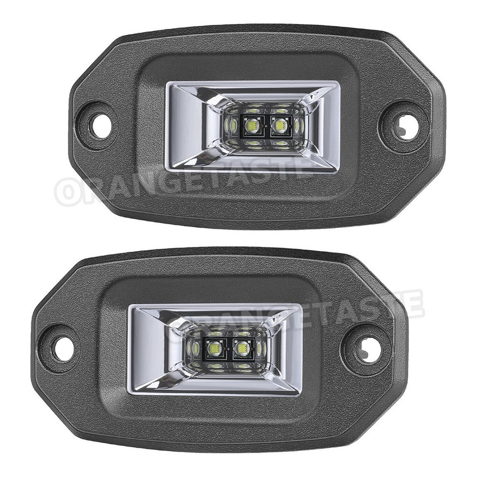 4x 4" Flush Mount LED Work Light Bar Rear Bumper Reverse Cube Pods ...