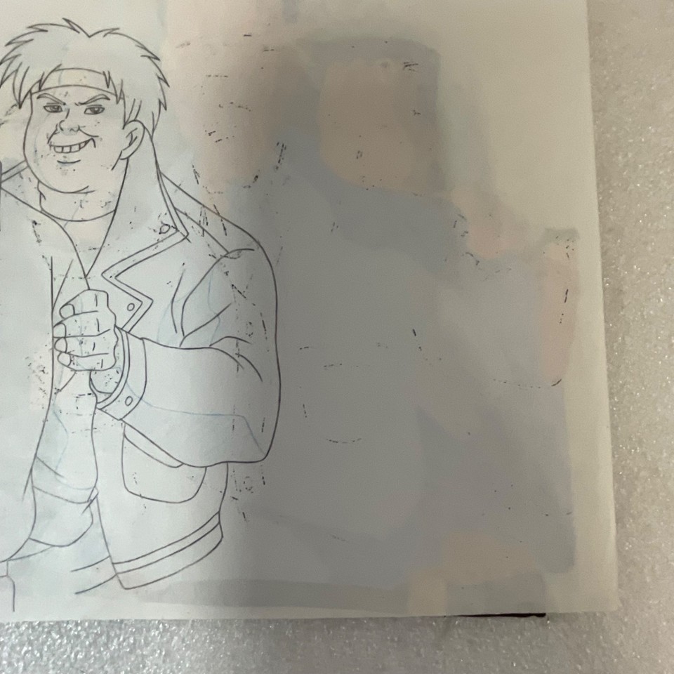 Animation Production Cel with Original Pencil Sketch Overlay 12 in x 10 ...