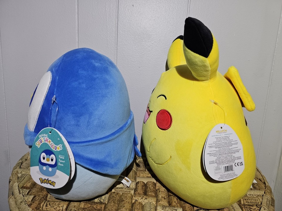 Squishmallow 10 Inch Winking Pikachu & Piplup Pokemon Center Exclusive Plush NEW | eBay
