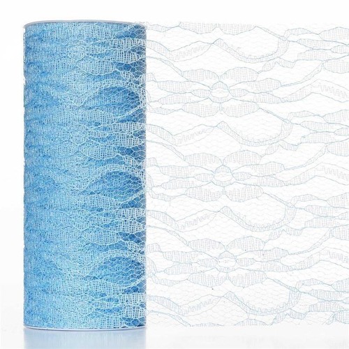 Serenity Blue Glittered LACE FABRIC BOLT 6"x10 yards DIY Favors Bows ...