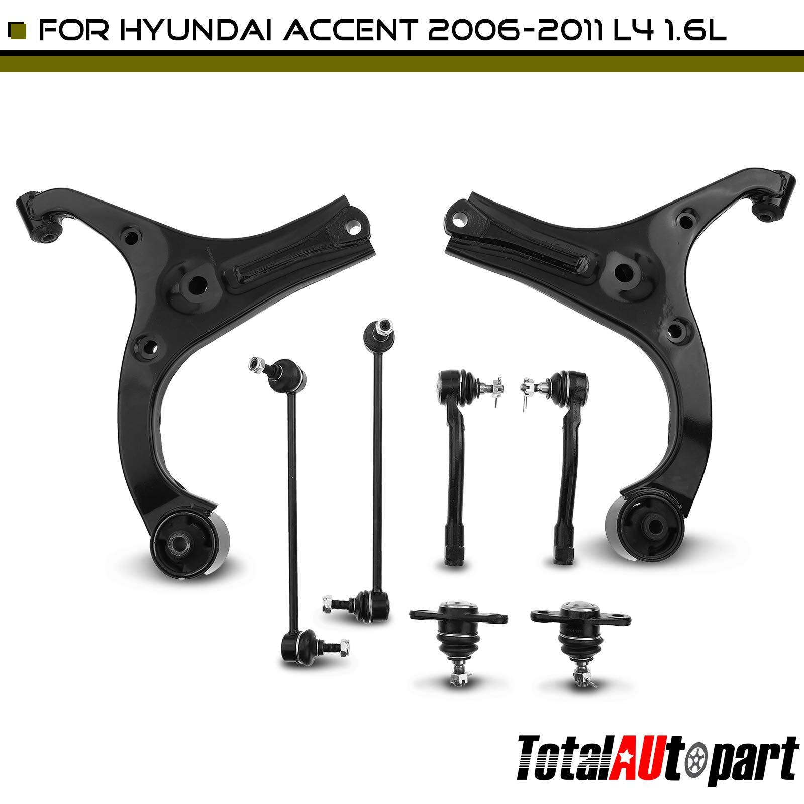 New 8x Control Arm & Stabilizer Bar Link for Hyundai Accent 2006-2011 1 ...