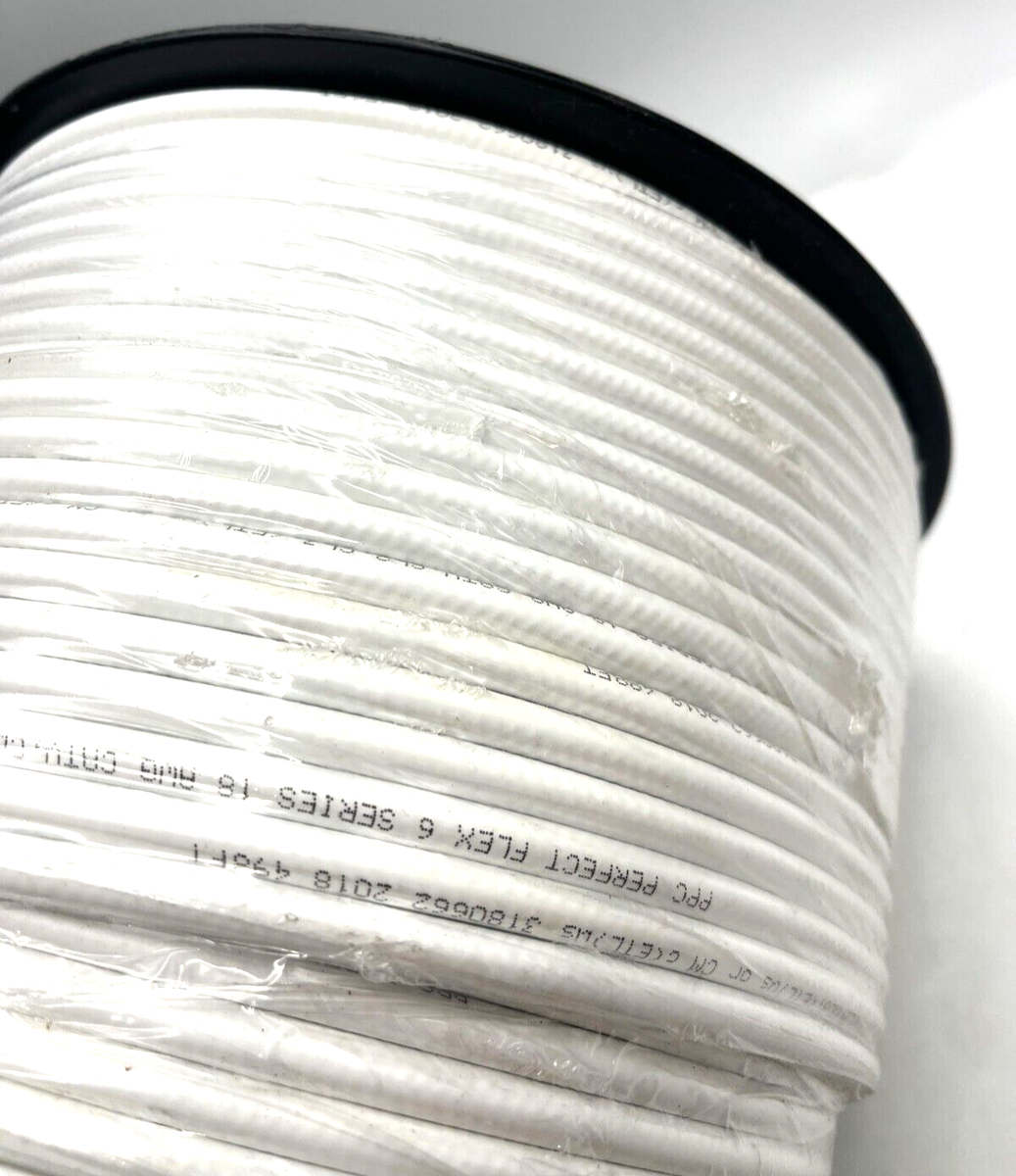 Co Axel Cable Perfectflex RG6 Coaxial Cable - 500 Ft, White, Tri-Shield ...