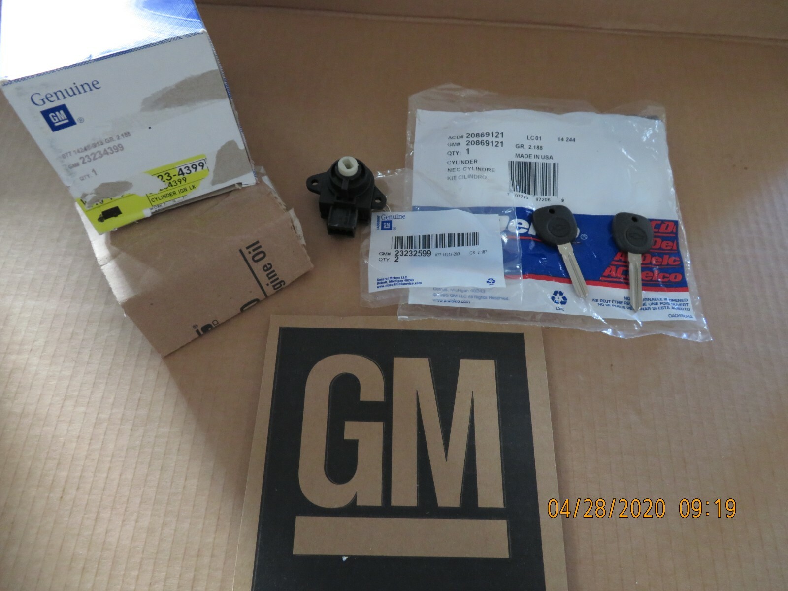 Ignition Cylinder & Switch Kit w/ Keys 2 Blank keys & 2 Key Rings GM OE ...