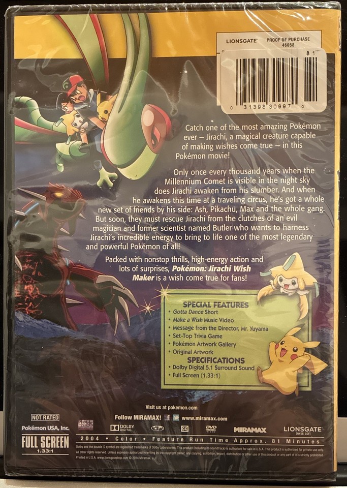 Pokemon Jirachi Wish Maker Promo DVD Promo Sealed 2004 | eBay
