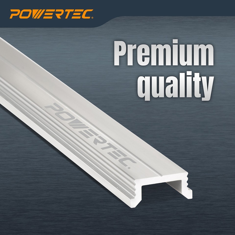 POWERTEC 48" Aluminum Miter T-Bar for Table Saws, Router Tables, Band ...