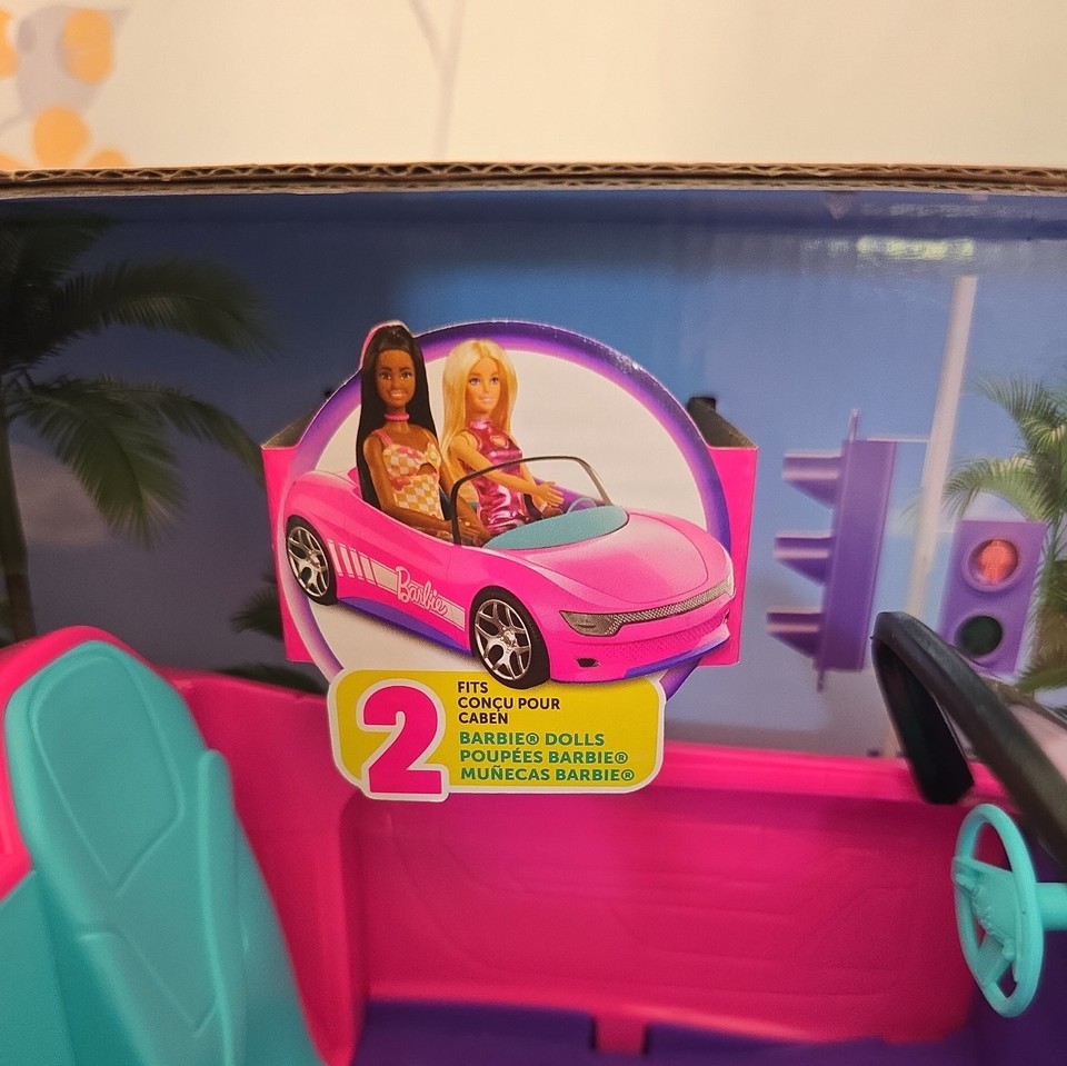Hot Wheels Barbie RC Toy Car, Remote-Control Pink Convertible, Can Hold ...