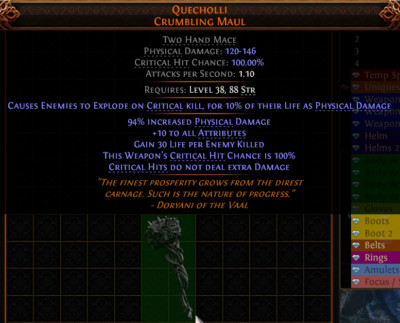 💥Path Of Exile 2💥Dawn Of The Hunt💥Two Hand Mace💥Quecholli Crumbling ...