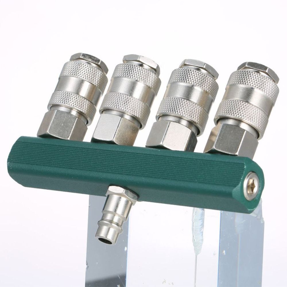 Iron 4-way 1/4PT Air Hose Splitter Air Compressor Connector Compressor ...