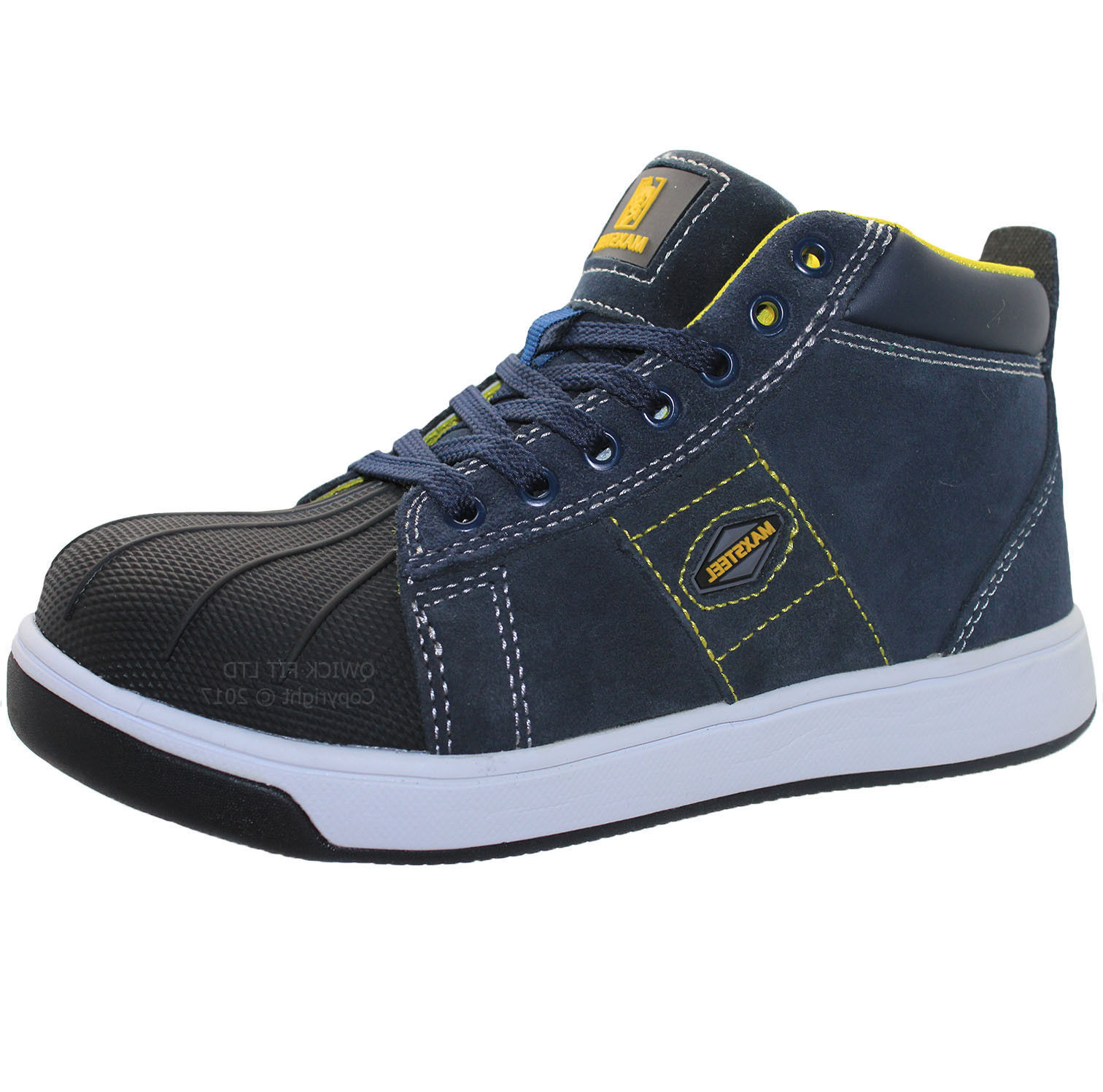 MENS MAXSTEEL LEATHER SAFETY WORK BOOTS STEEL TOE CAP LADIES ANKLE ...