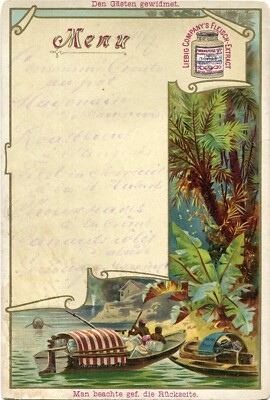 Liebig Menükarte Serie 7 Karte C Eingeborenenboote in deutsch von 1886 ...