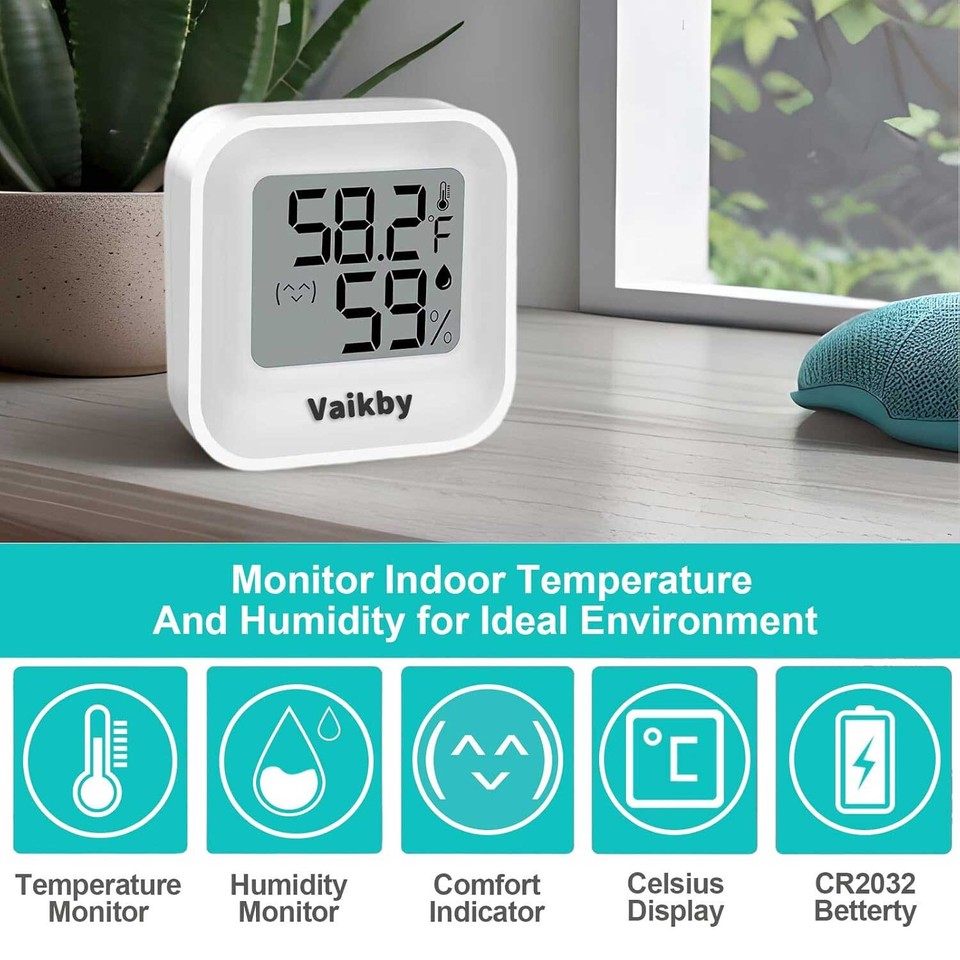 4 Pcs Digital Hygrometer Indoor Mini Thermometer Humidity Meter Room ...