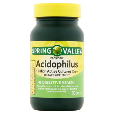 Spring Valley Acidophilus Probiotic Caplets, 5 mg, 30 Count..+ | eBay