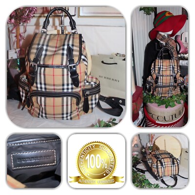 POSH-BURBERRY SIGNATURE NOVA CHECK MINI RUCKSACK ADJUSTABLE BACKPACK ...
