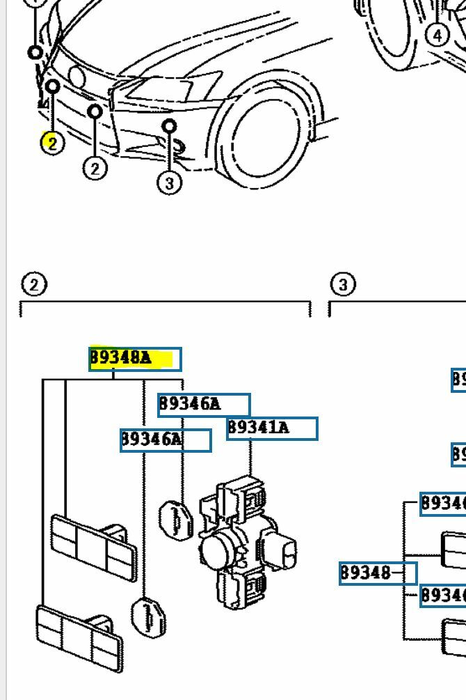 TOYOTA GENUINE 8934833120 RETAINER ULTRASONIC SENSOR NO. 2 89348-33120 ...