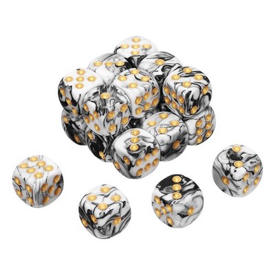 24Pcs 6 Sided Colored Standard Dice, Acrylic D6 Game Dice, Black/White ...
