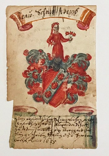 A SEVENTEENTH CENTURY COAT OF ARMS. Watercolor & ink drawing. Heraldry ...