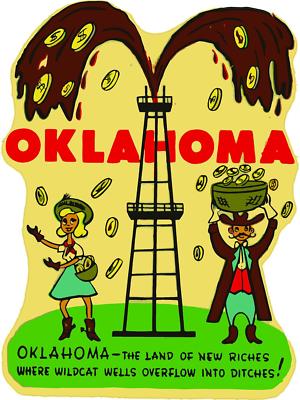 #2129 (1) Oklahoma Vintage Luggage Label Travel Decal Sticker Laminated ...