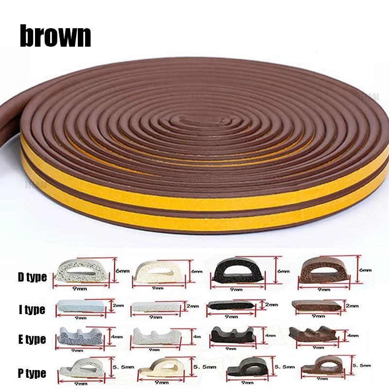 5M/10M Draught Excluder Weather Strip Rubber Seal Foam Sticky Tape Door ...