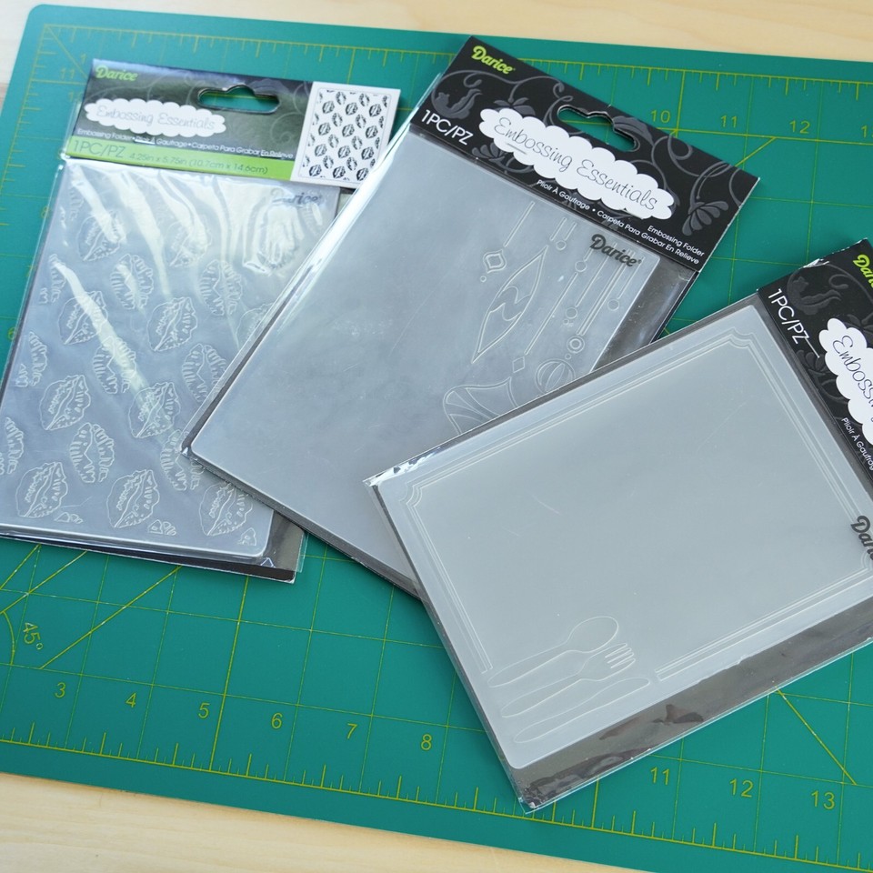 Darice Embossing Essentials ~ Embossing Folder Set ~ Lips, Cutlery, Ornaments | eBay