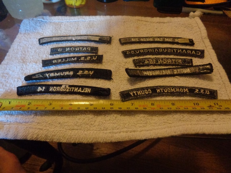 Ten (10) Different Navy Tabs or Rockers (BOX CAT BAG#F7) | eBay