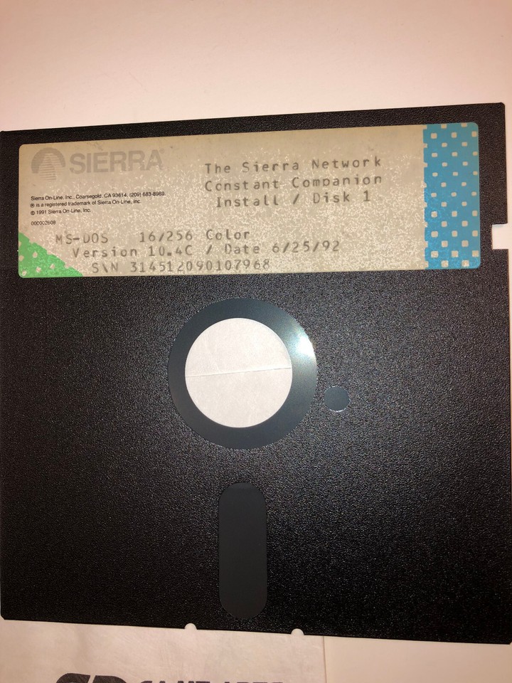 Vintage Sierra Network Constant Companion DOS Computer Software 5.25 ...