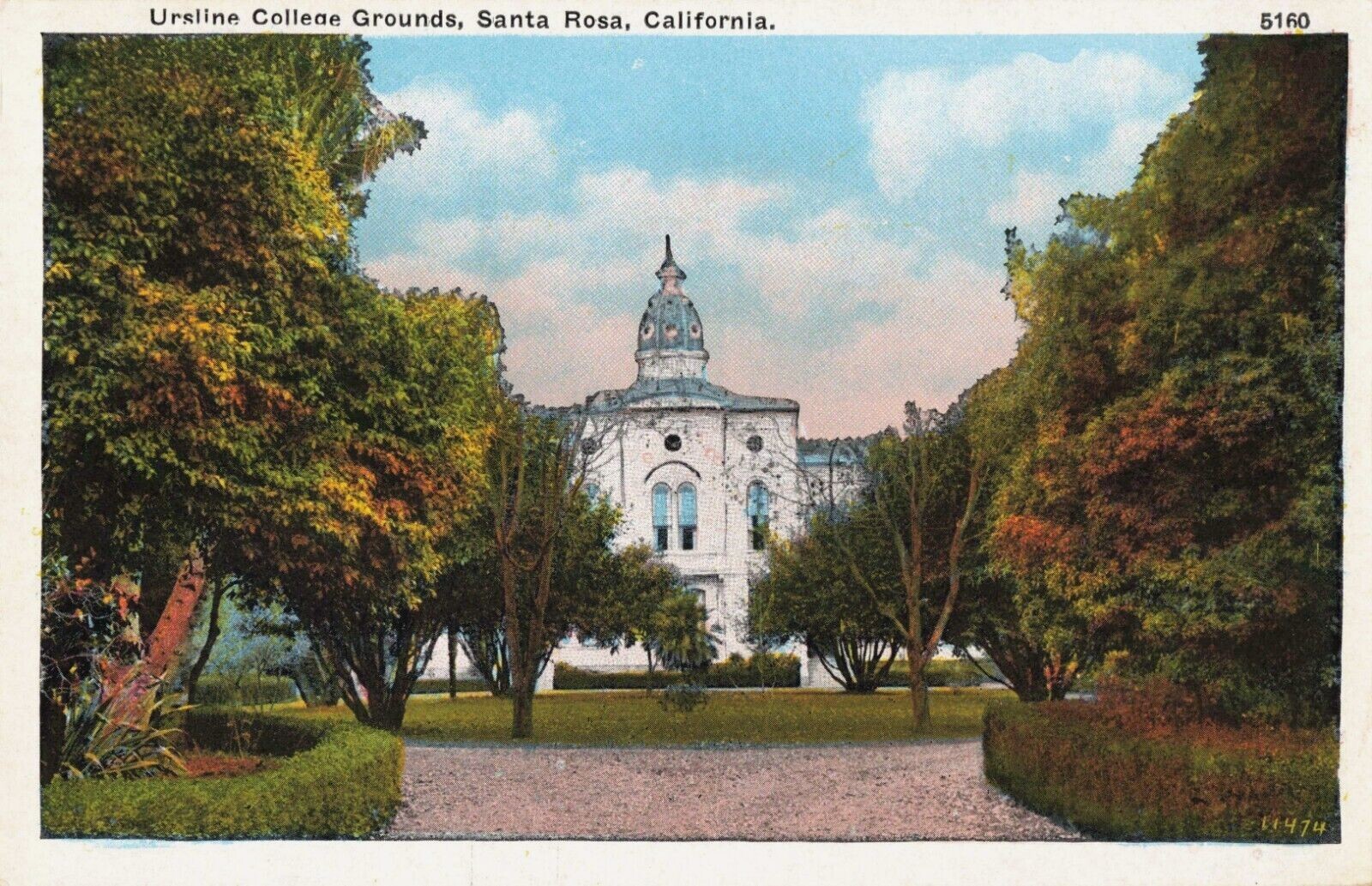 Postcard Ursuline College Campus Santa Rosa California CA White Border ...