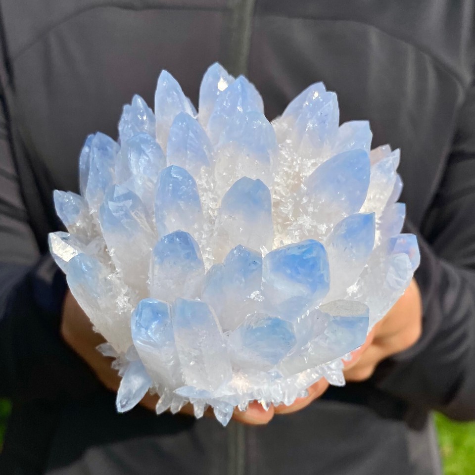 480G New find blue Phantom Quartz Crystal Cluster mineral samples ...