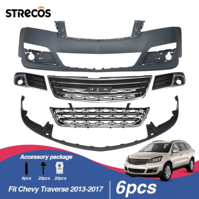 Front Bumper Cover Assembly kit Grille Set for Chevy Traverse 2013-2017 ...