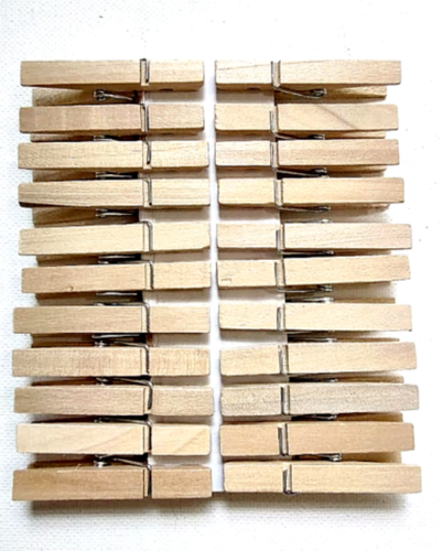 Clothespins ~Metal Spring Loaded ~Wooden Laundry Line ~Choose Size | eBay