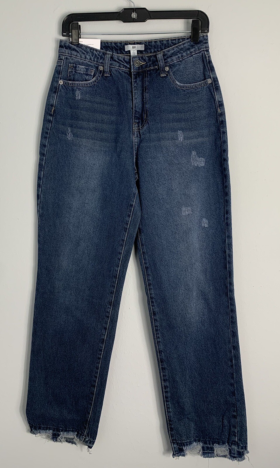BP Bliue Jeans Straight Leg Dark Med Wash Light Distressed New Sz 27 ...