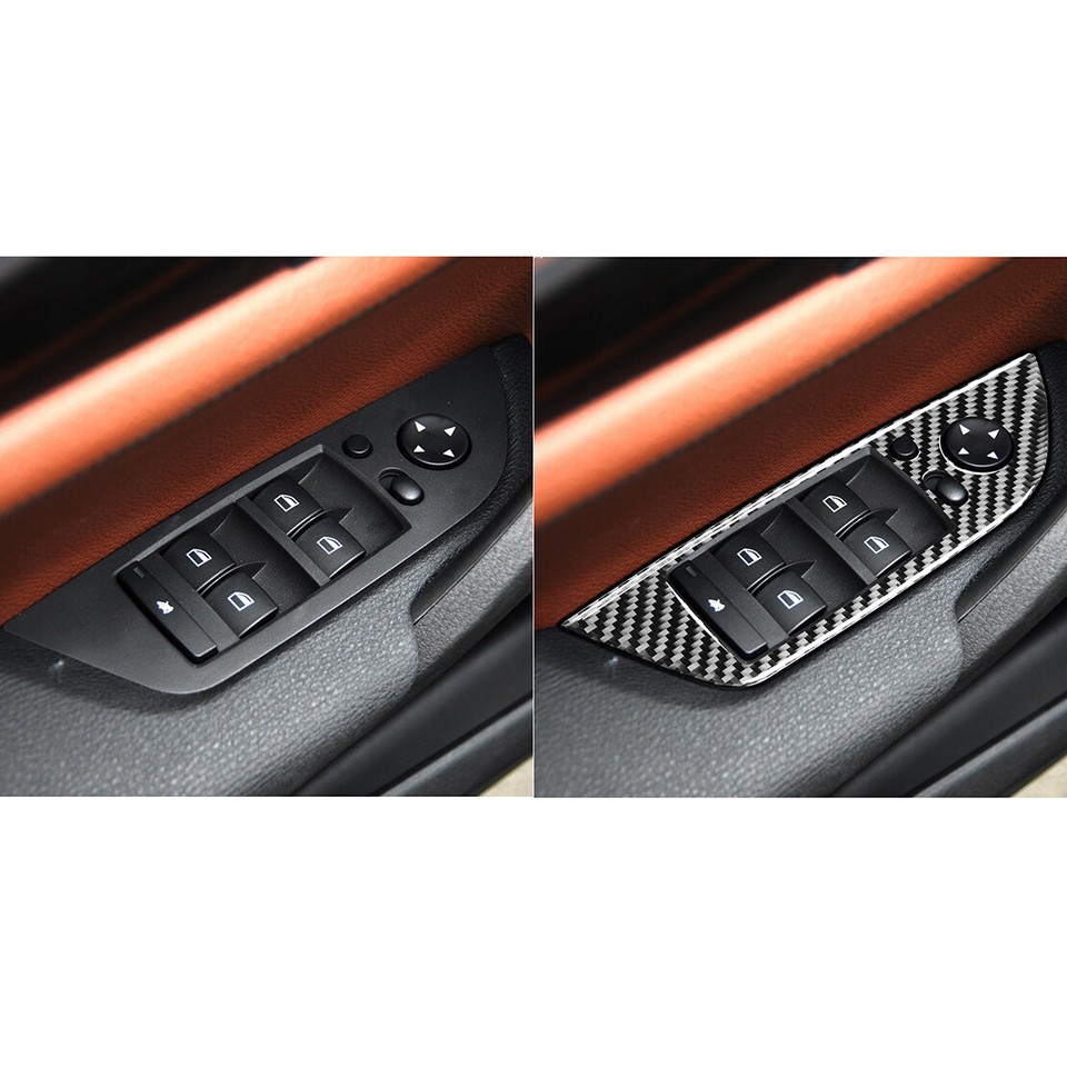 New Carbon Fiber Car Window Switch Panel Cover Trim Smooth For BMW X1 ...