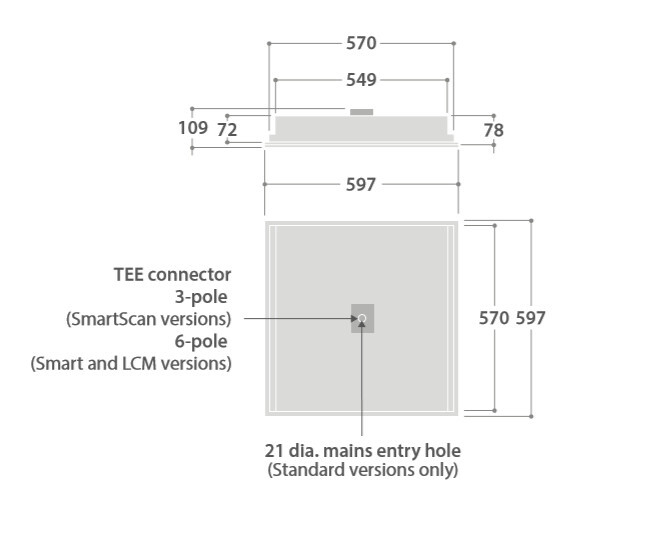 Recessed Luminaire Thorlux Lighting Plateau 4000K - 240V 50Hz 38W LED ...