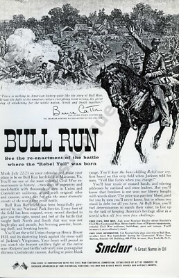 1961 Sinclair Oil Bull Run Bruce Cotton Old PRINT AD Unique Gift Idea ...