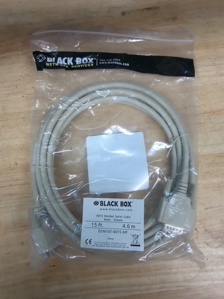 Black Box Serial Data Cable EGM16T0015MF. EGM16T-0015-MF 15ft new | eBay