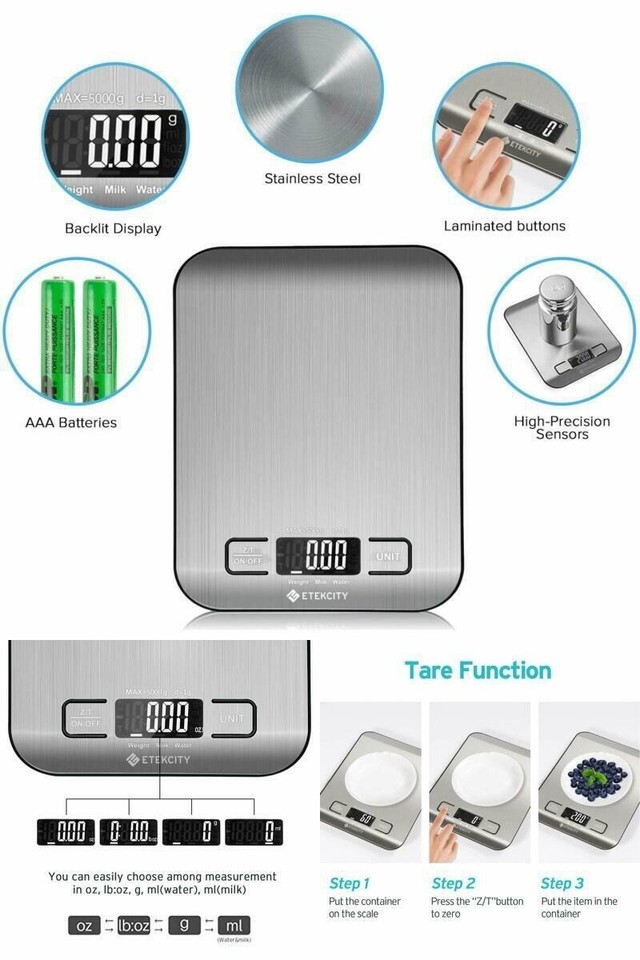 Multiuso Pesa Digital De Peso Pesos Pesas Digitales Bascula Comida Para ...